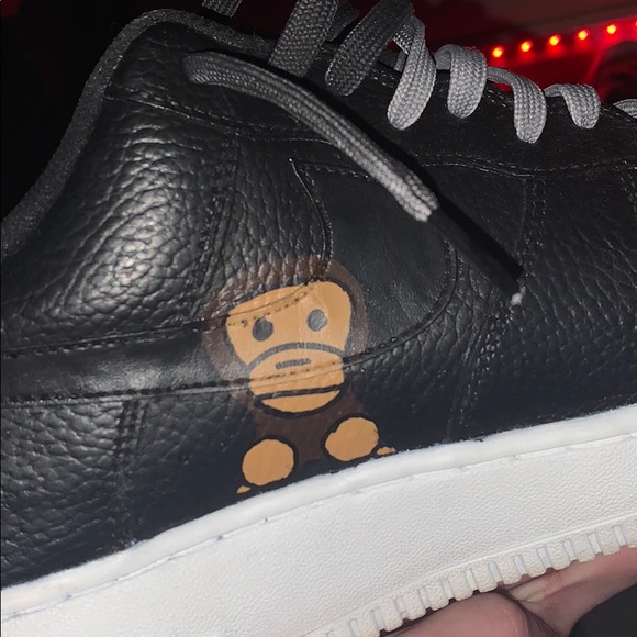 Shoes | Custom Bape Air Force 1 With Louis Vuitton Leather | Poshmark